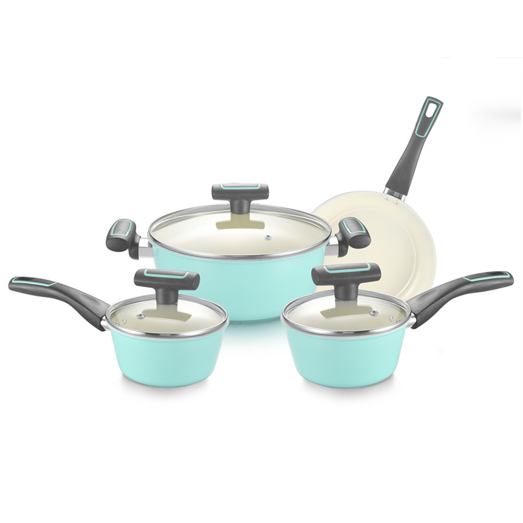 HT unique white ceramic coating sauce pans modern kitchen designs ...