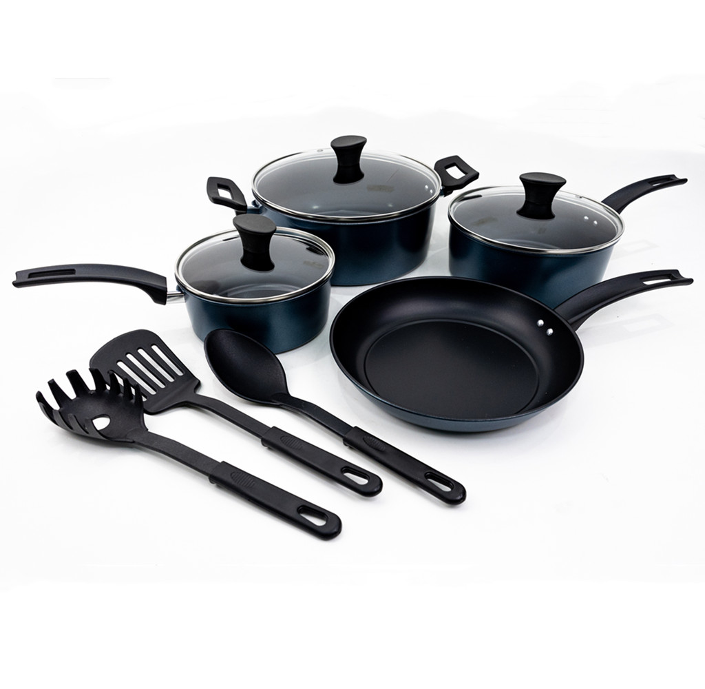 HT Blue nonstick granite medical stone coating cooking pots and pans ...