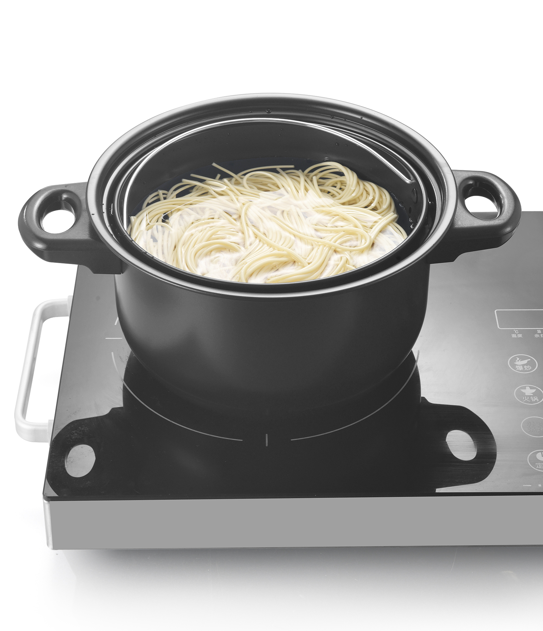 HT cookware easy strain noodle pasta soup cooking pot with strainer